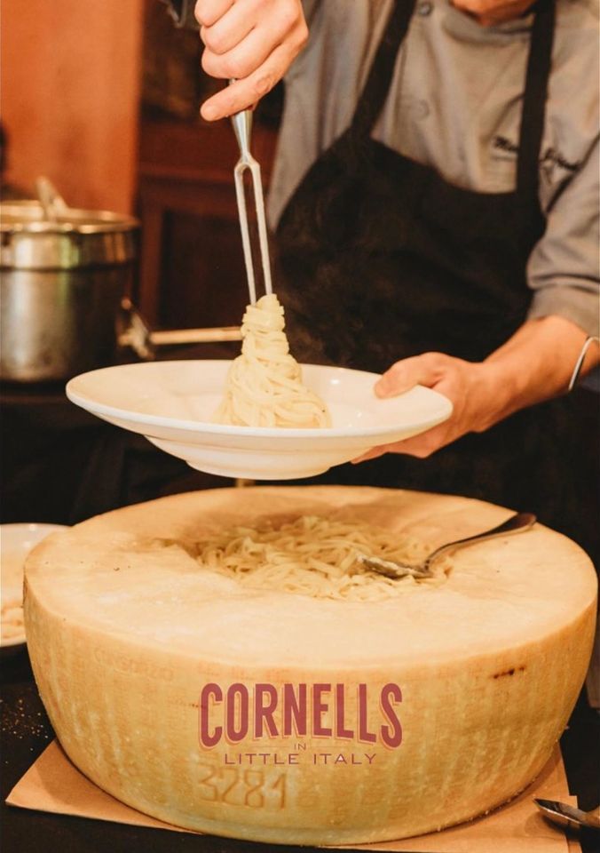 Flaming Cheese Wheel, Cornells in Little Italy, Schenectady, February 7 ...