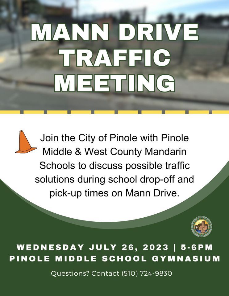 Mann Drive Traffic Meeting, 1575 Mann Dr, Pinole, CA 94564-2522, United ...