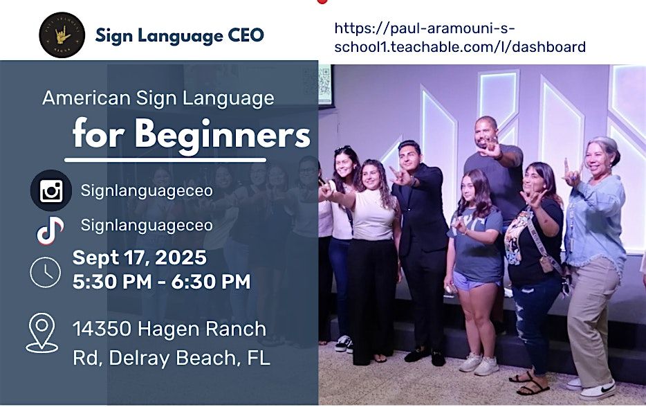 American Sign Language for Beginners!, Hagen Ranch Road Library, Delray ...