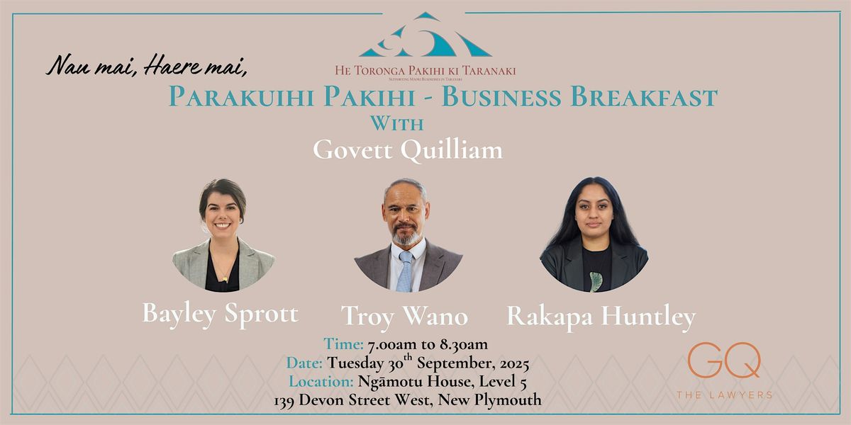 He Toronga Pakihi ki Taranaki - Parakuihi Pakihi, level 5/139 Devon ...