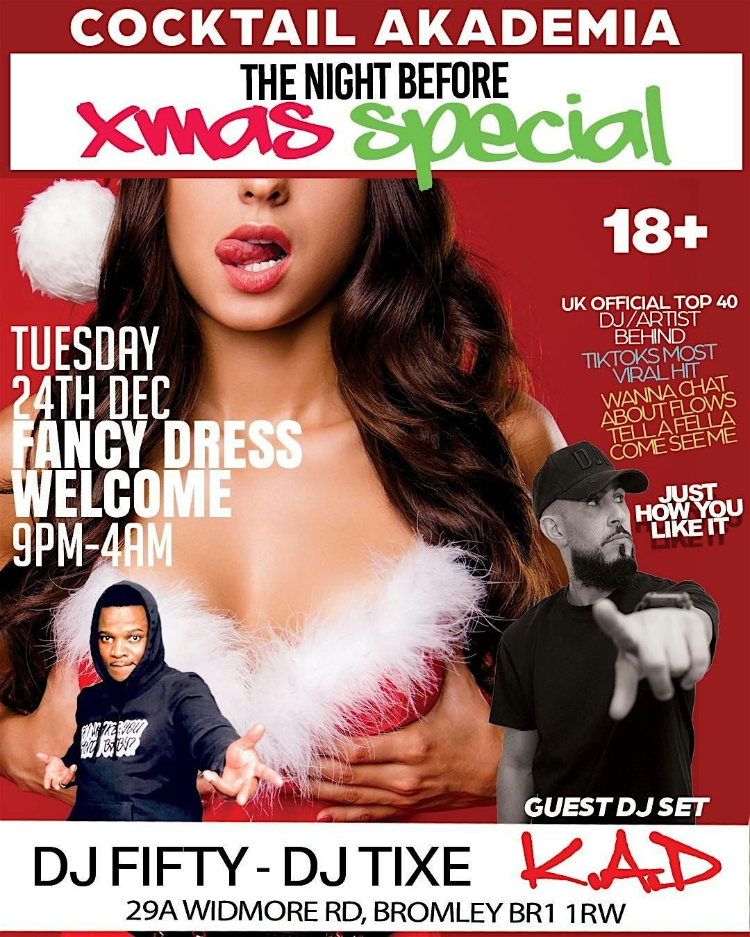 The Night Before Xmas Special, Cocktail Akademia Bar & Nightclub, Bromley, 24 December to 25 ...