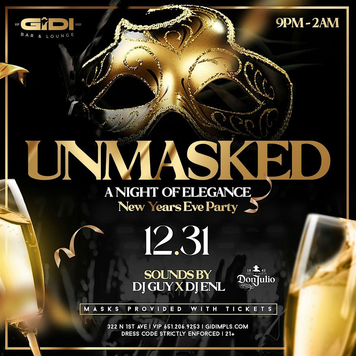 Unmasked - NYE Party! Afrobeats x Hip Hop x Dancehall x RnB, 322 N 1st ...
