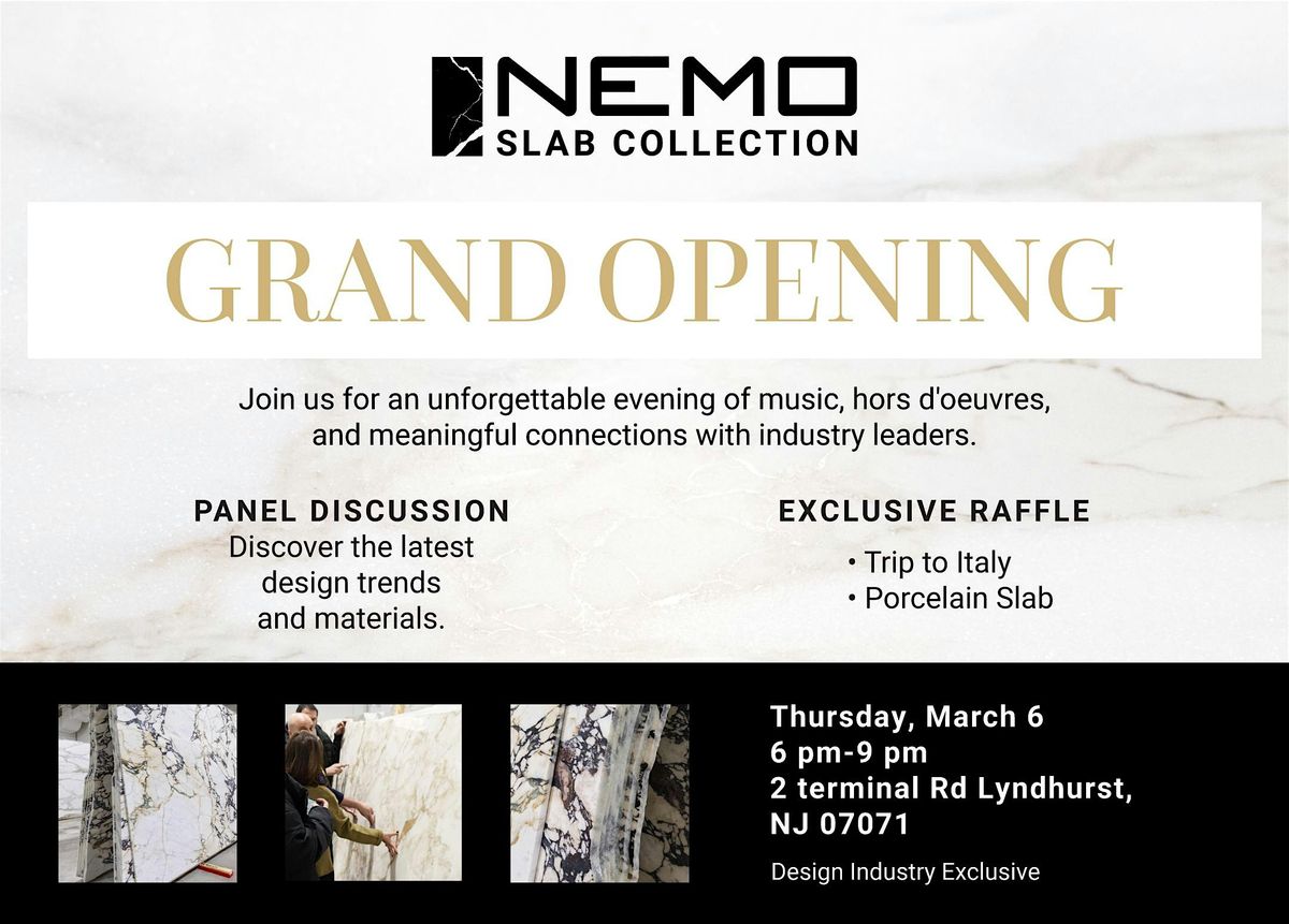 Nemo Tile + Stone Slab Gallery Grand Opening, 2 Terminal Rd, Lyndhurst ...