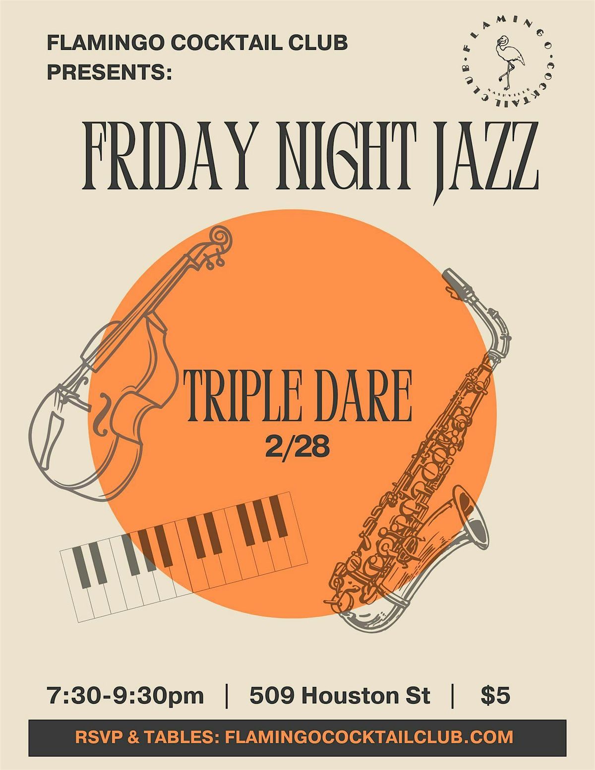Friday Night Jazz @ Flamingo Cocktail Club presents: Triple Dare Jazz ...