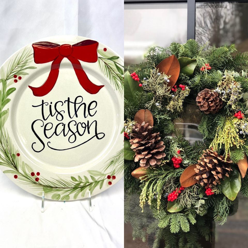 Adult Wreath Making and Ceramic Wreath Platter Workshop, Dots and ...