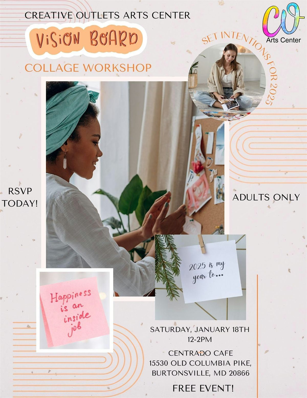 Vision Board Collage Workshop, Centrado Café Shop, Burtonsville, 18 ...