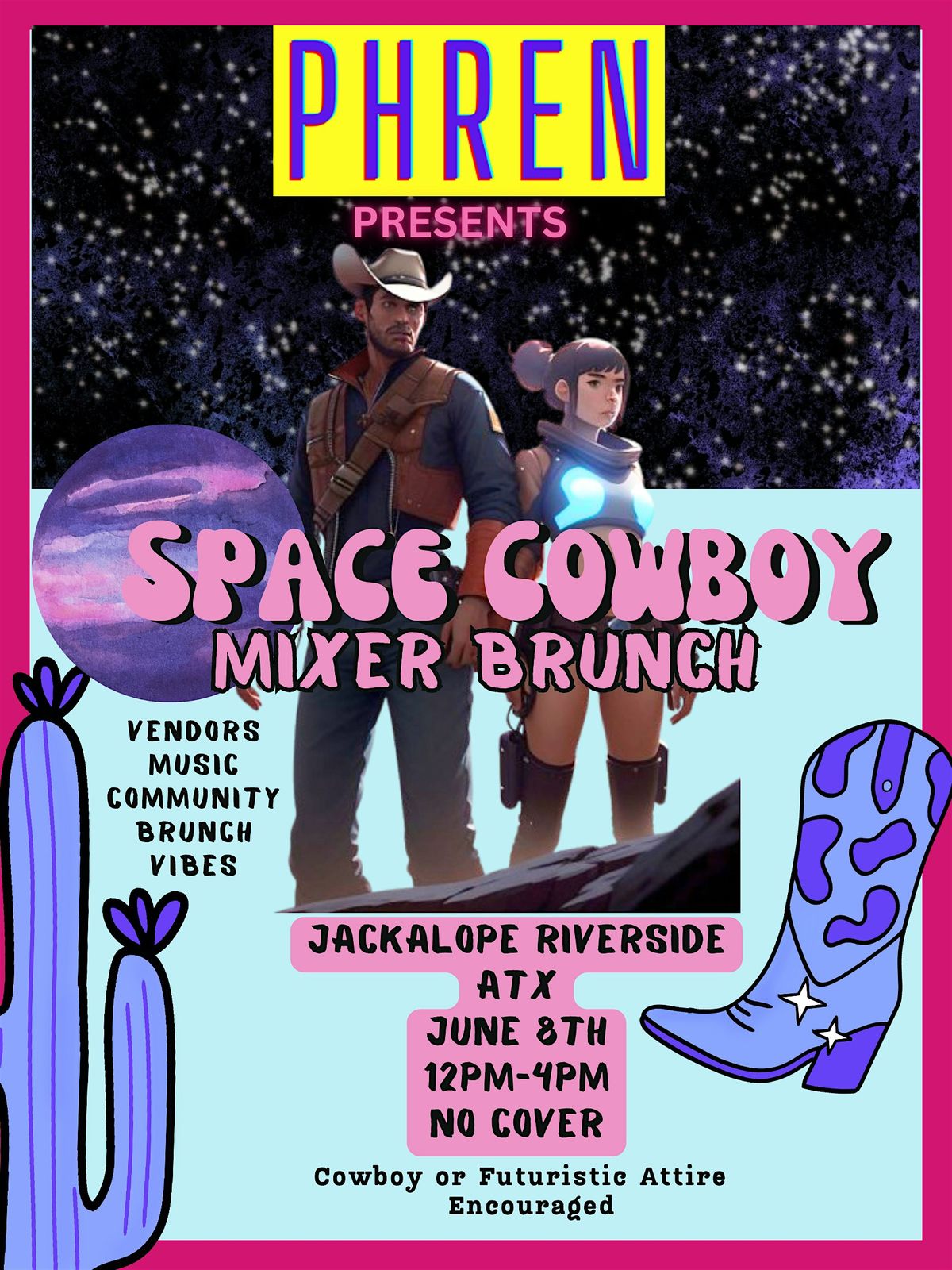 Space Cowboy Brunch Mixer, The Jackalope South Shore, Austin, 8 June ...