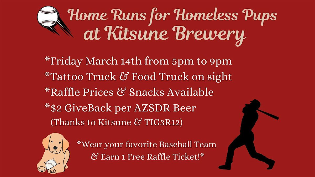 Home Runs for Homeless Pups at Kitsune Brewing, Kitsune Brewing Company ...