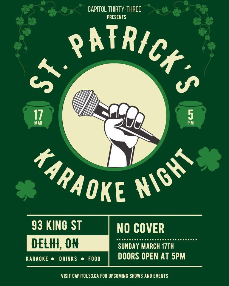 ST.PADDYS DAY KARAOKE, 93 King st, Delhi, ON, Canada, 17 March 2024 ...
