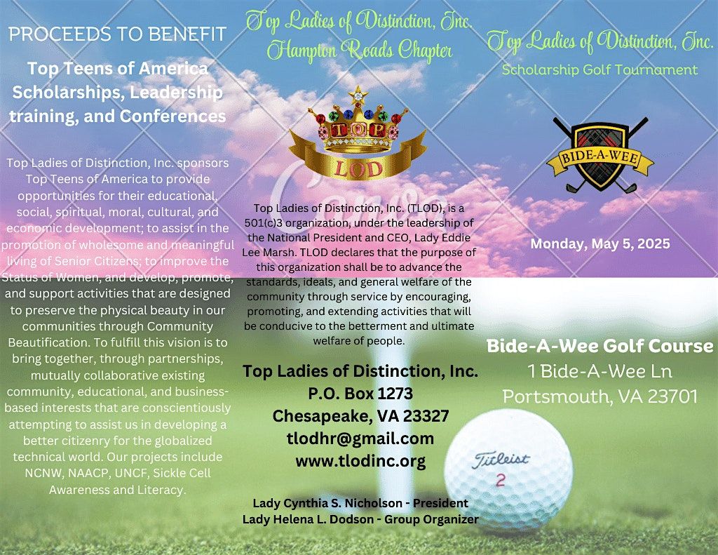 2nd Annual Top Ladies of Distinction, Inc. Golf Tournament, Bide-A-Wee ...