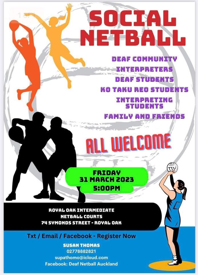 Social Netball for Auckland Deaf Community and Friends, Royal Oak ...