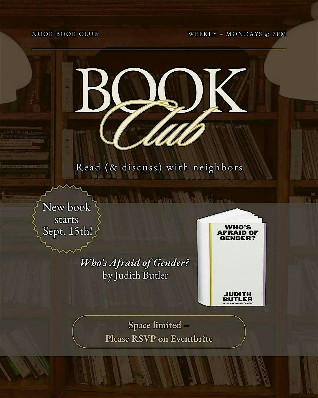 Nook Book Club – Whos Afraid of Gender?, Nook, Brooklyn, 15 September ...