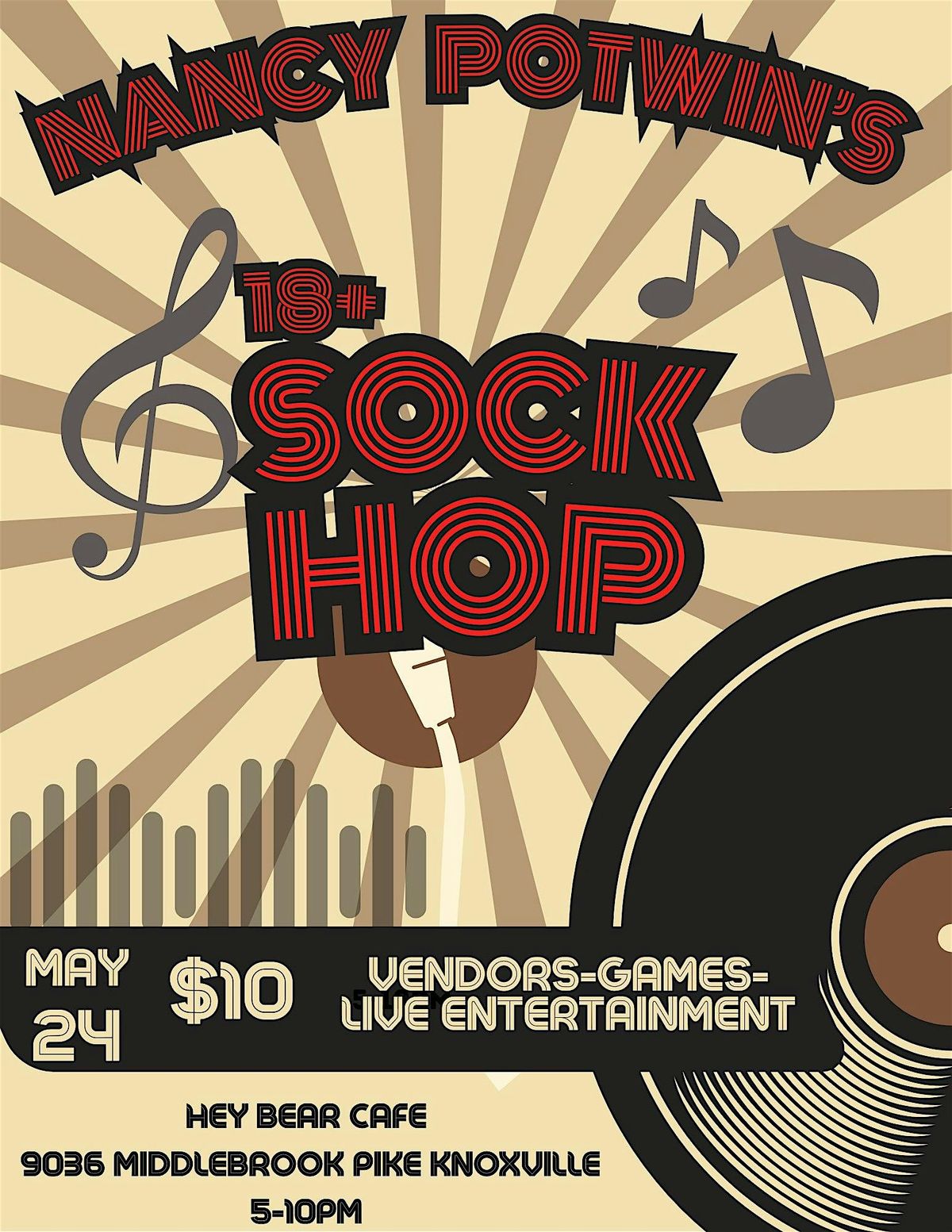 Nancy Potwin’s Sock Hop, Hey Bear Cafe, Knoxville, 24 May 2025 | AllEvents