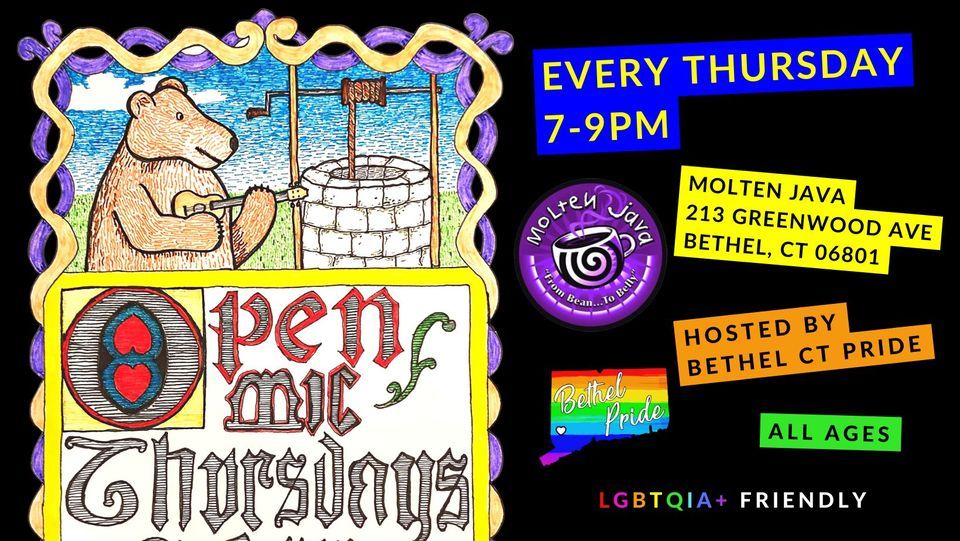 Open Mic Night - Hosted by Bethel CT Pride & Molten Java, Molten Java, Hawleyville, 2 November ...