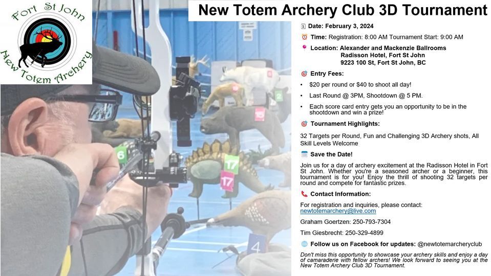 NTAC Indoor 3D Shoot, Stonebridge Hotel, Fort St John, February 3 2024 | AllEvents.in