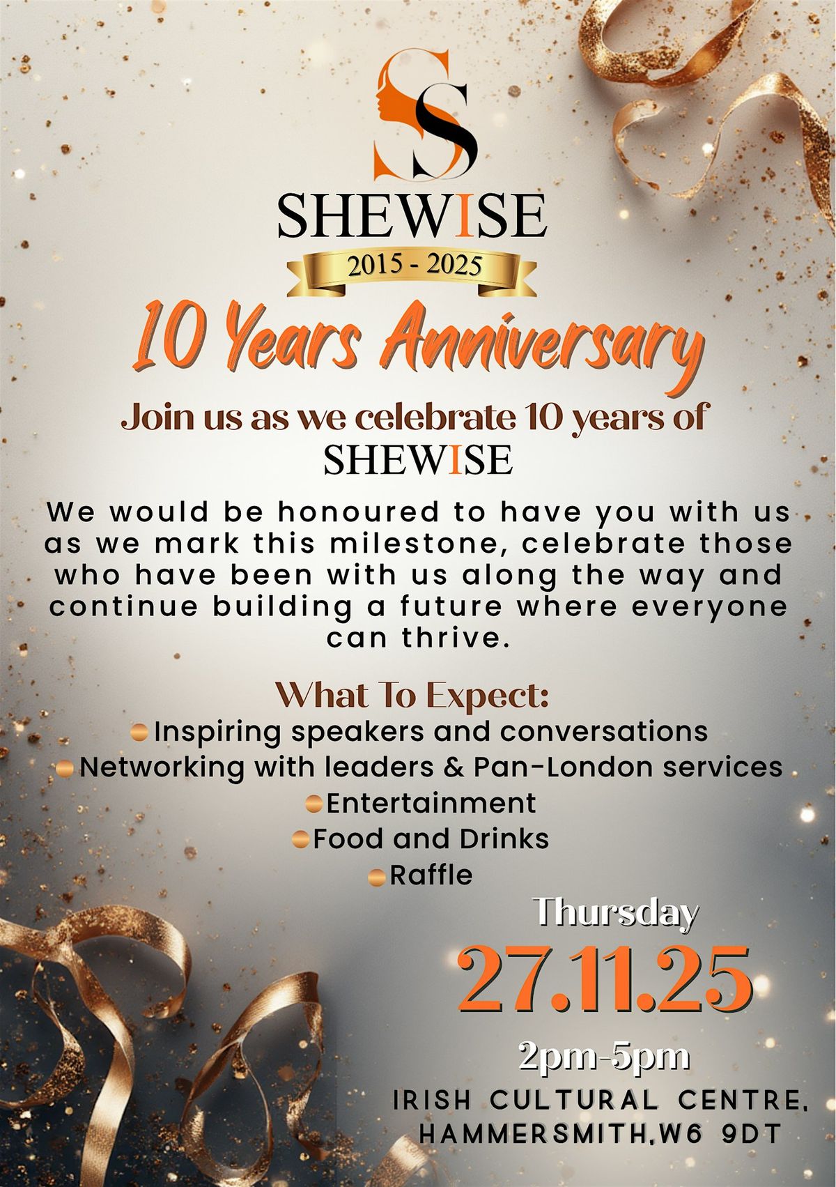 SHEWISE Celebrating 10 Years Anniversary, The Irish Cultural Centre ...