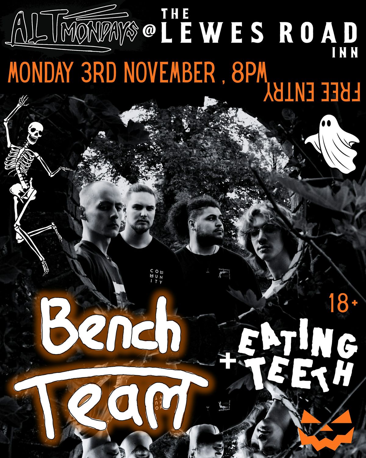 Bench Team & Eating Teeth, The Lewes Road Inn, Lewes Road, Brighton and ...