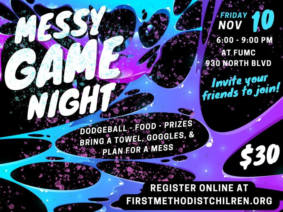 Messy Games Night (Preteens), First United Methodist Church of Baton Rouge, November 10 2023 ...