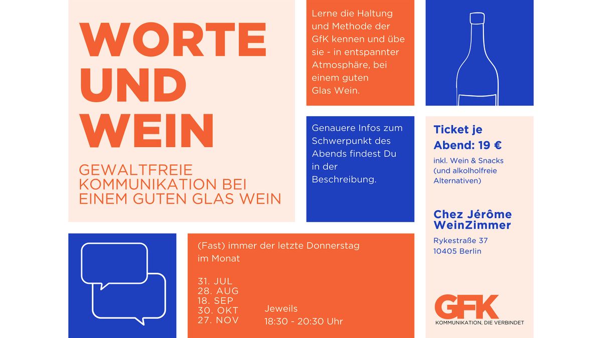 Worte und Wein - Gewaltfreie Kommunikation (GfK) bei einem guten Glas ...
