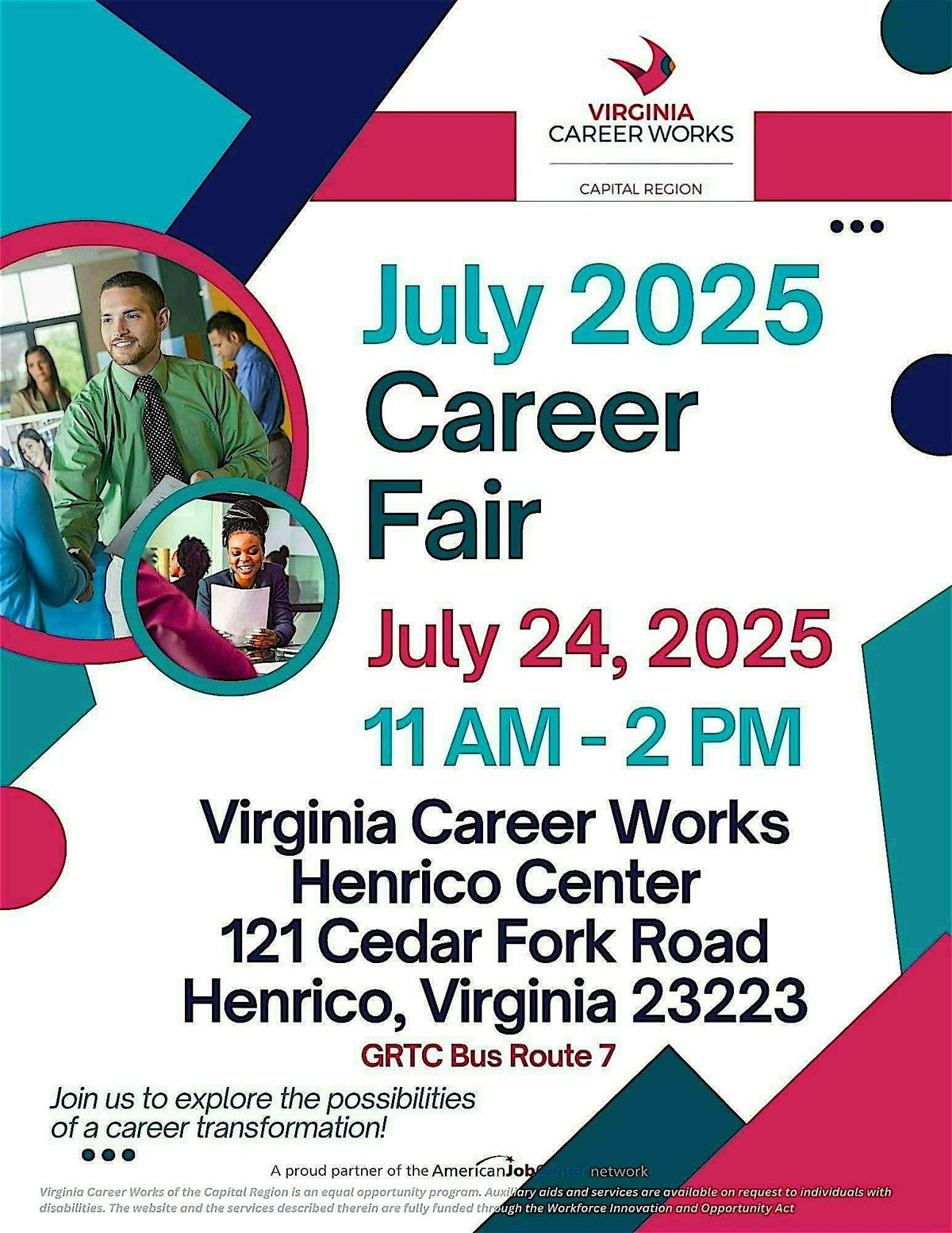 Virginia Career Works - Henrico Centers July 2025 Career Fair, Virginia ...