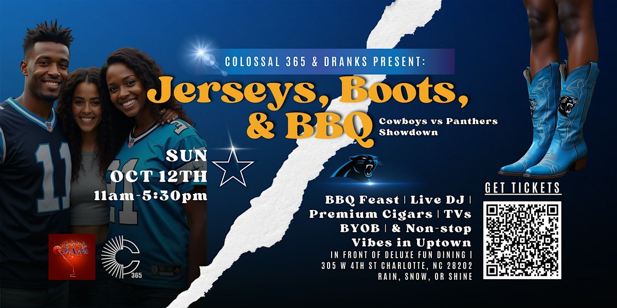 Cowboys vs Panthers Football Tailgate – Jerseys, Boots, & BBQ, Deluxe ...