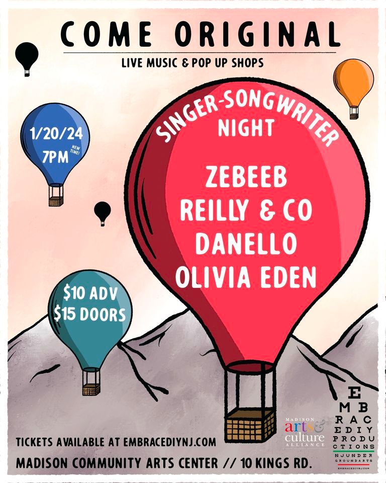 January Come Original: Singer-Songwriter Night- Zebeeb, Olivia Eden ...