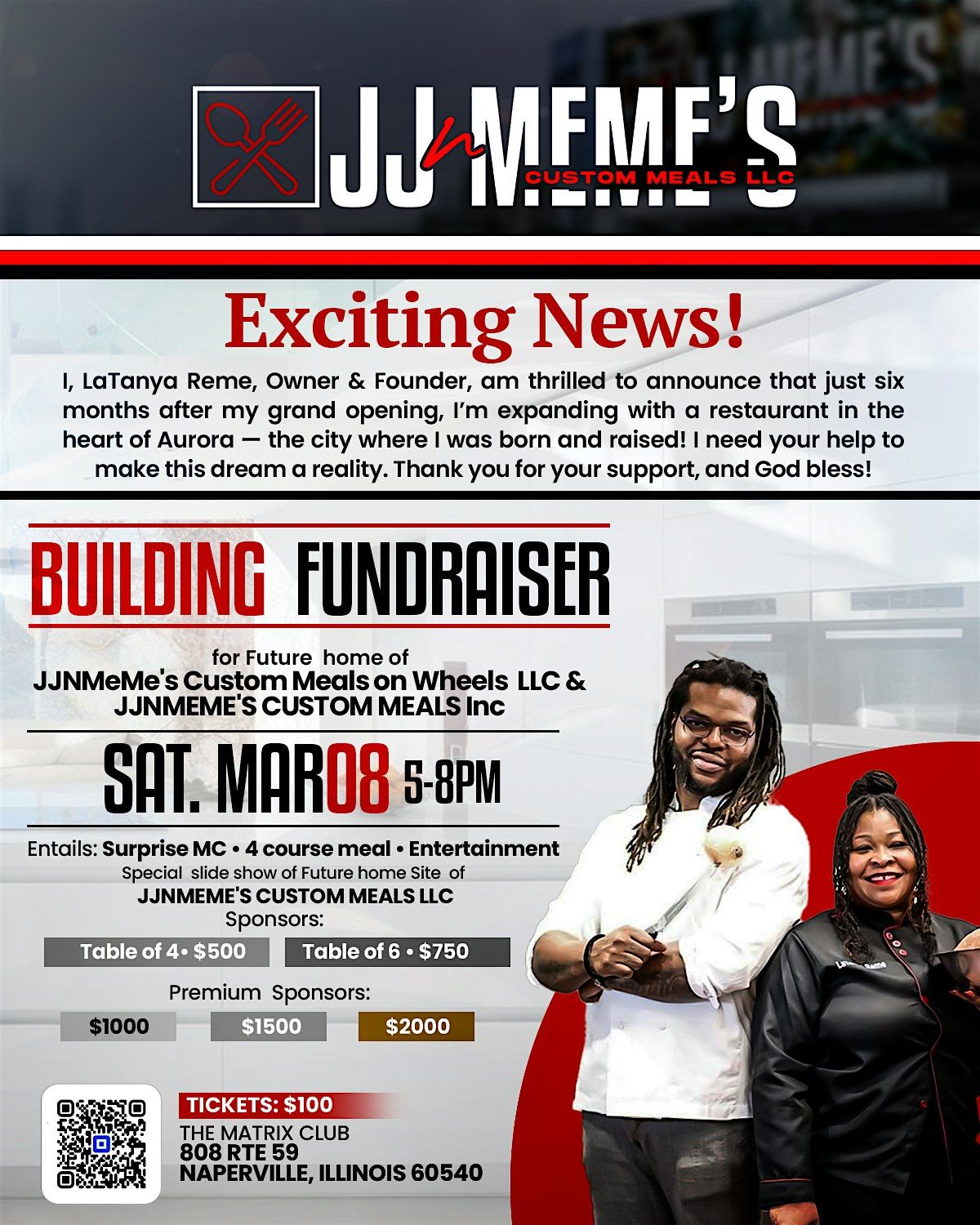 JJNMeMes Custom Meals LLC, The Matrix Club, Naperville, 8 March 2025 ...