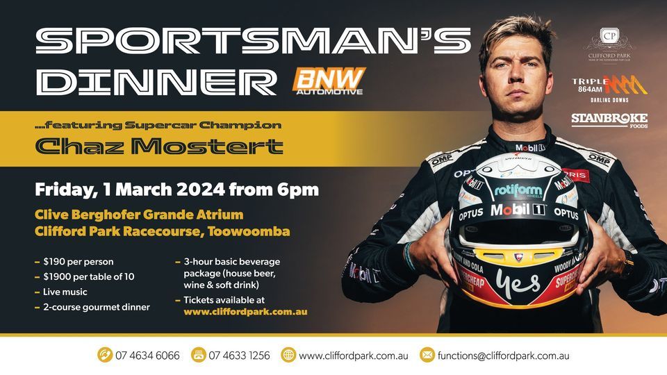 Sportsmans Dinner with Chaz Mostert thanks to BNW Automotive, Hursley ...