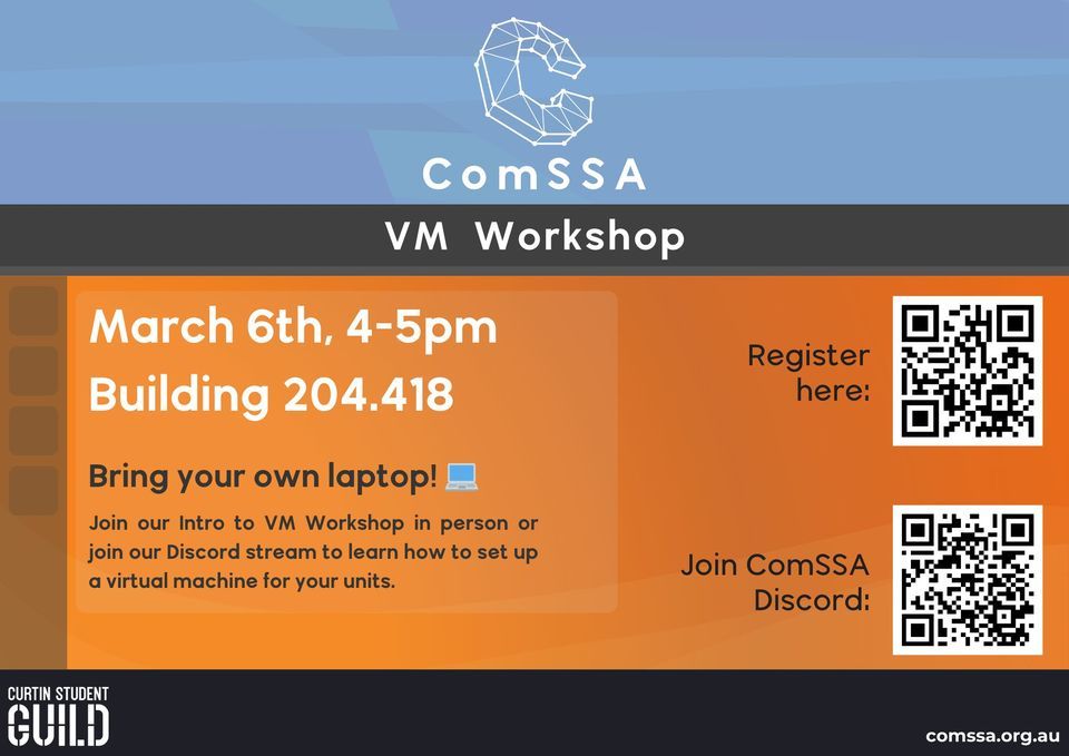 VM Workshop, Building 204.418, Curtin University, Bentley, WA ...