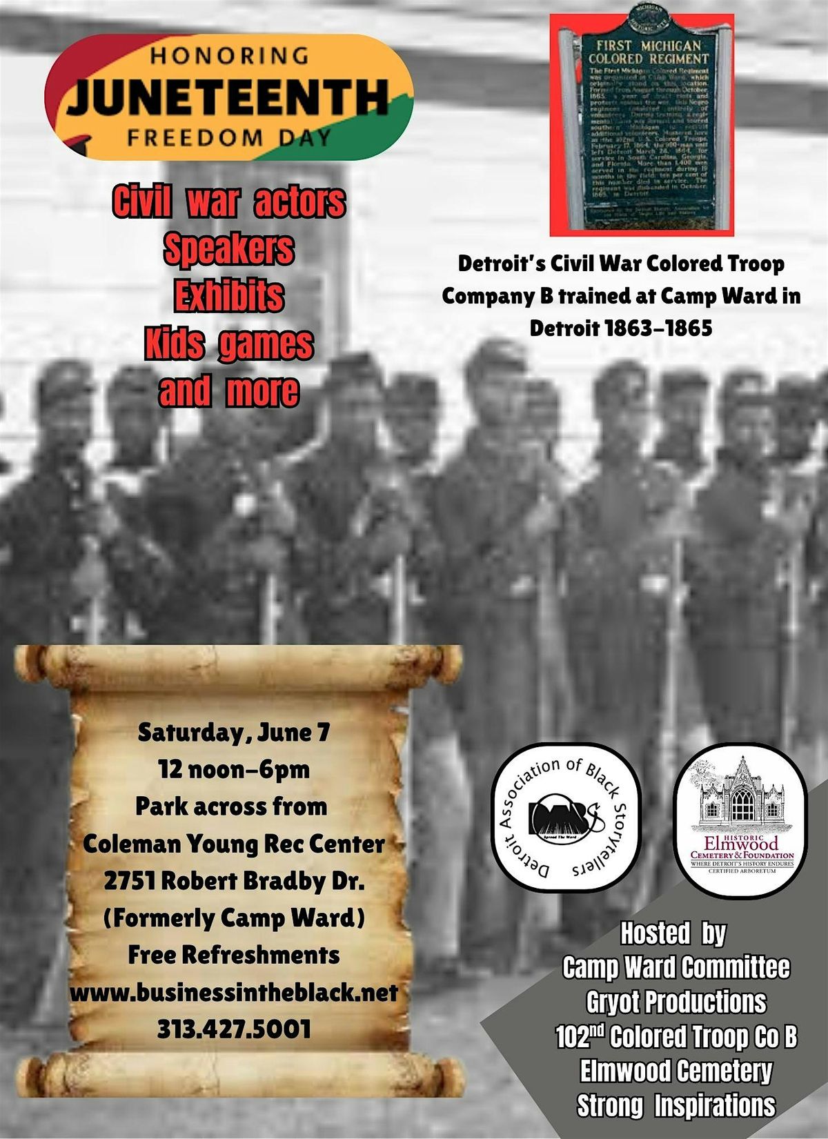 Juneteenth with Detroits 102nd Colored Troops Company B, Coleman A ...