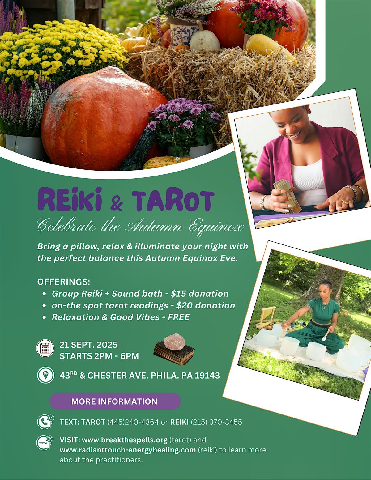 Reiki + Tarot, Clark Park, Philadelphia, 22 September 2025 | AllEvents