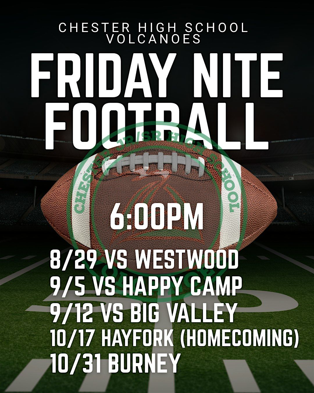 Chester High School Friday Night Football Home Games, Chester High ...