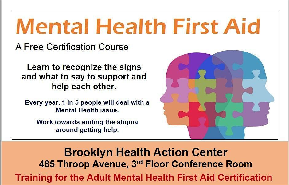 Mental Health First Aid, 485 Throop Ave, Brooklyn, 25 April 2025 ...