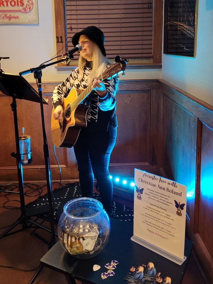 Acoustic fun with Christine at Frank & Johns in Greenville, Frank and ...