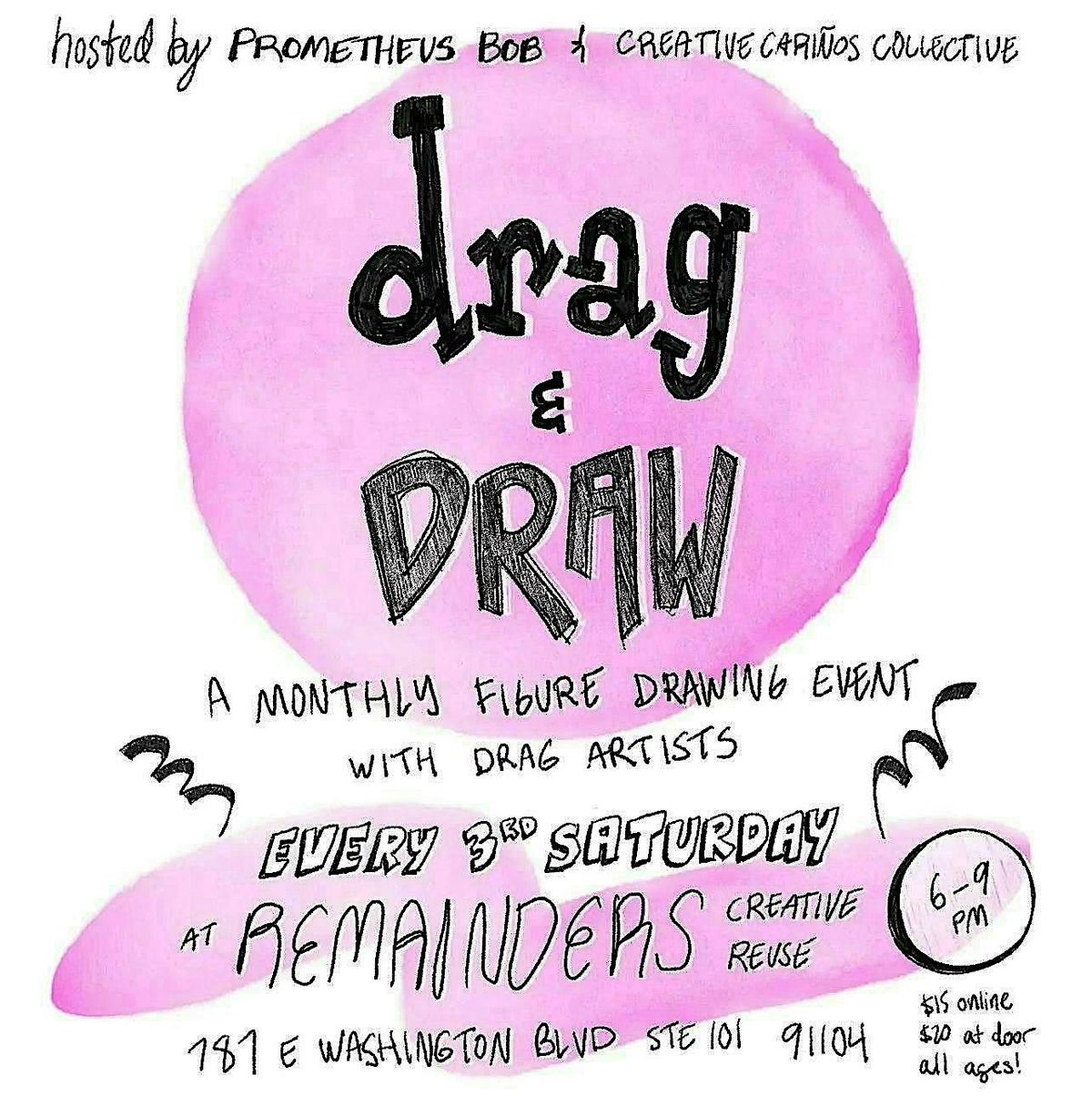Drag & Draw, Remainders Creative Reuse, Pasadena, 19 April 2025 | AllEvents