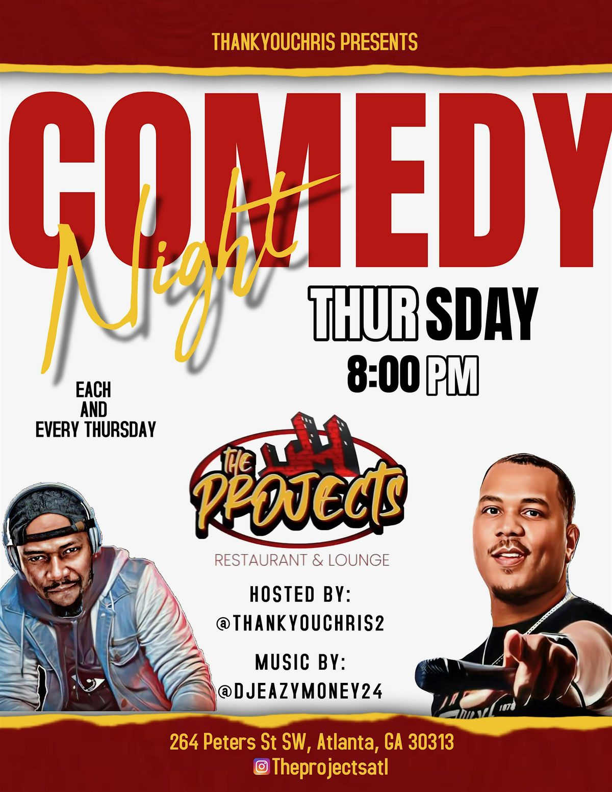 LAUGHING GAS THURSDAYS COMEDY SHOW (FREE) @THE PROJECTS W/ THANK YOU ...
