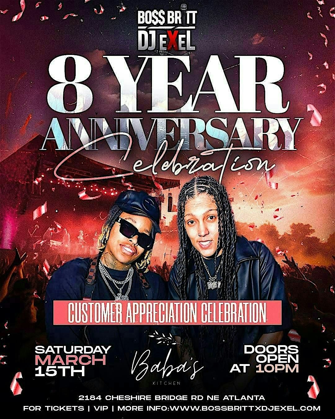 Boss Britt x DJ eXeL 8 Year Anniversary Celebration, 2184 Cheshire ...