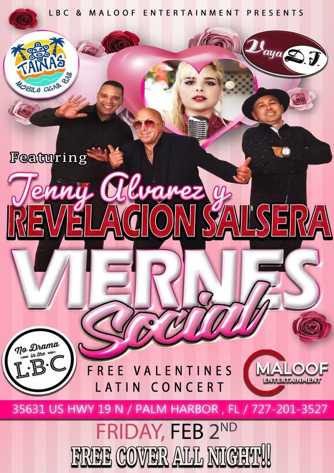 JENNY ALVAREZ y REVELACION SALSERA! VIERNES SOCIAL VALENTINES FREE ...