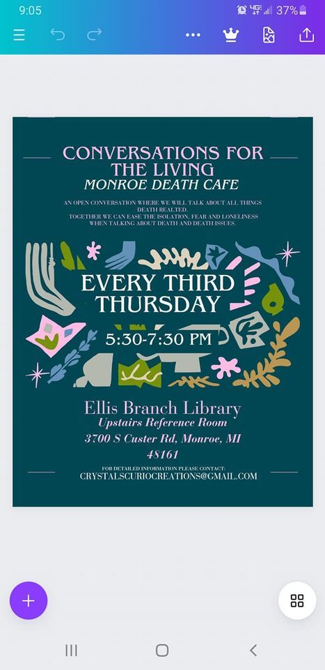 Monroe Death Cafe , Ellis Library & Reference Center, Monroe, 15 ...