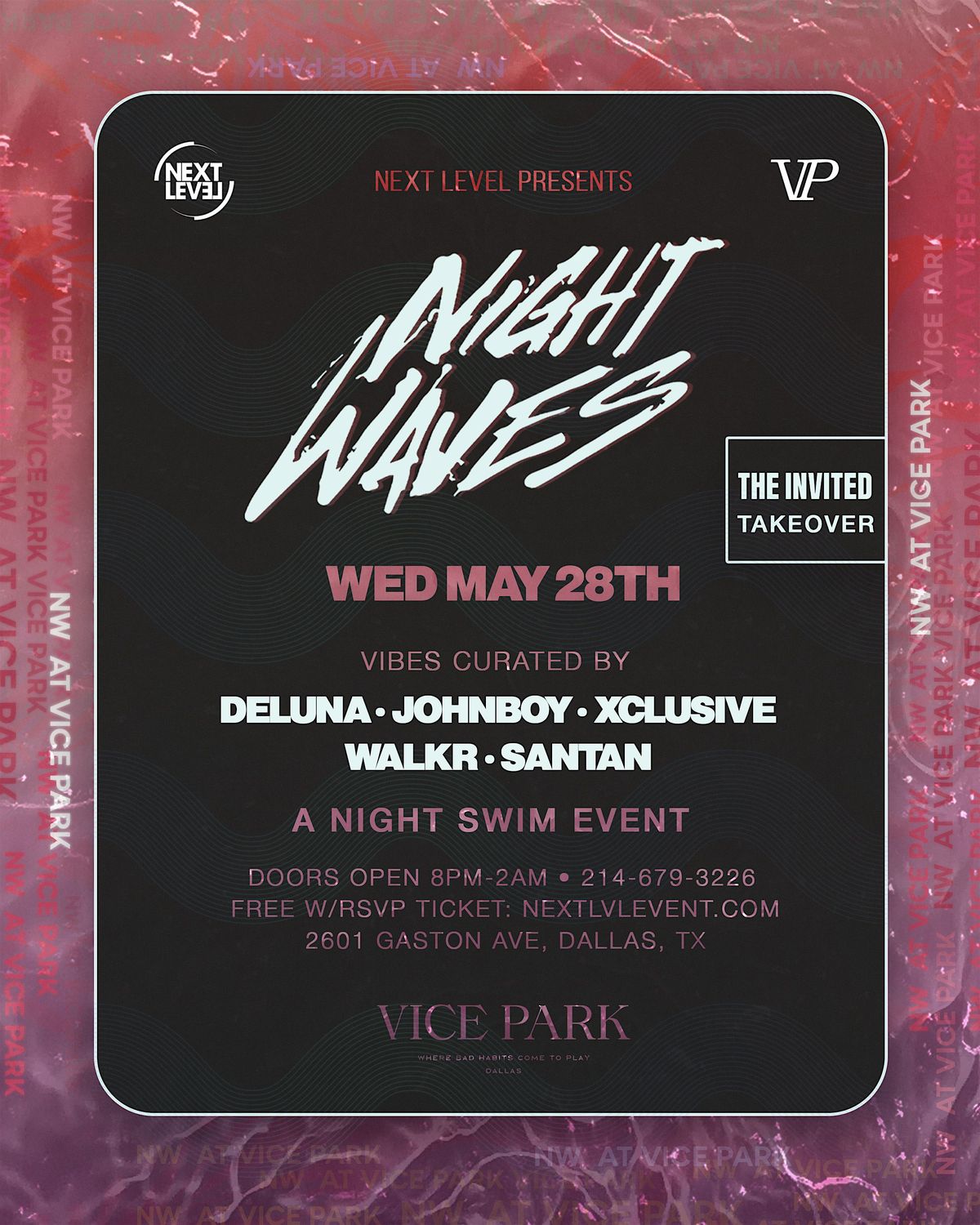 Night Waves (Night Swim) 5/28, Vice Park, Dallas, 28 May to 29 May ...