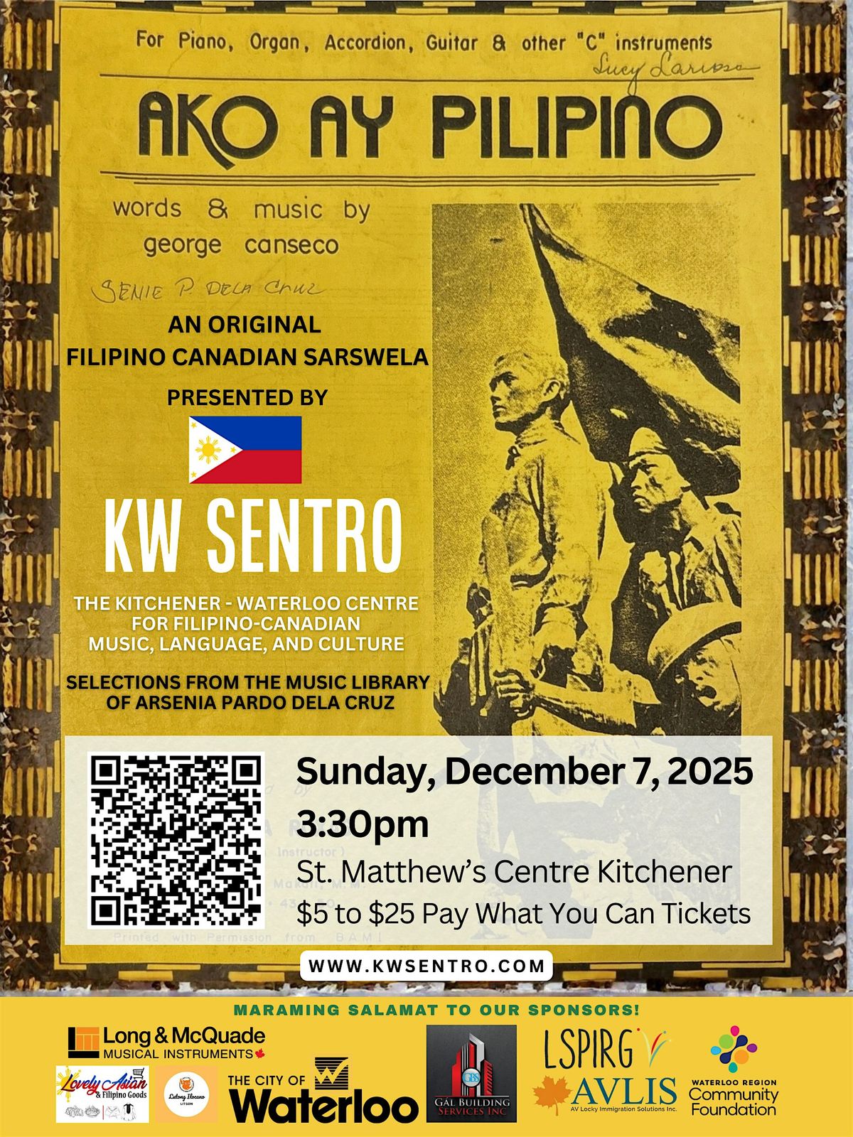 Ako Ay Pilipino: An Original Filipino Canadian Sarswela by KW Sentro ...