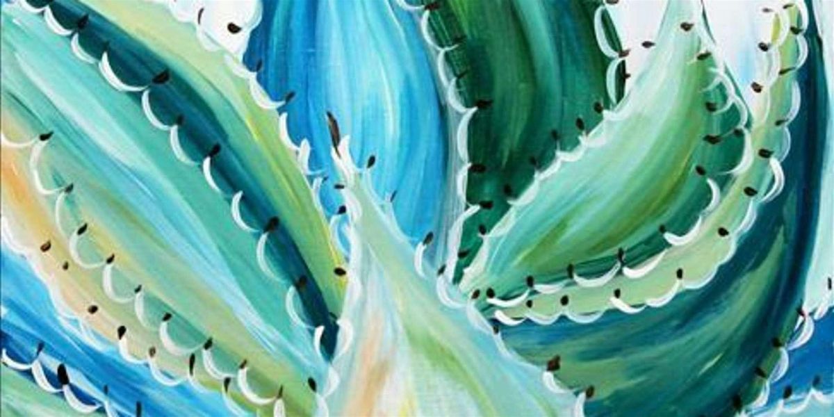 Agave Desert Sunset Glow - Paint and Sip by Classpop!™, Painting with a ...