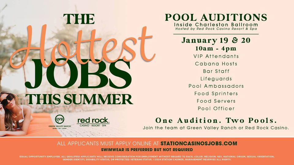 Red Rock & Green Valley Ranch Pool Auditions, Red Rock Casino Resort ...