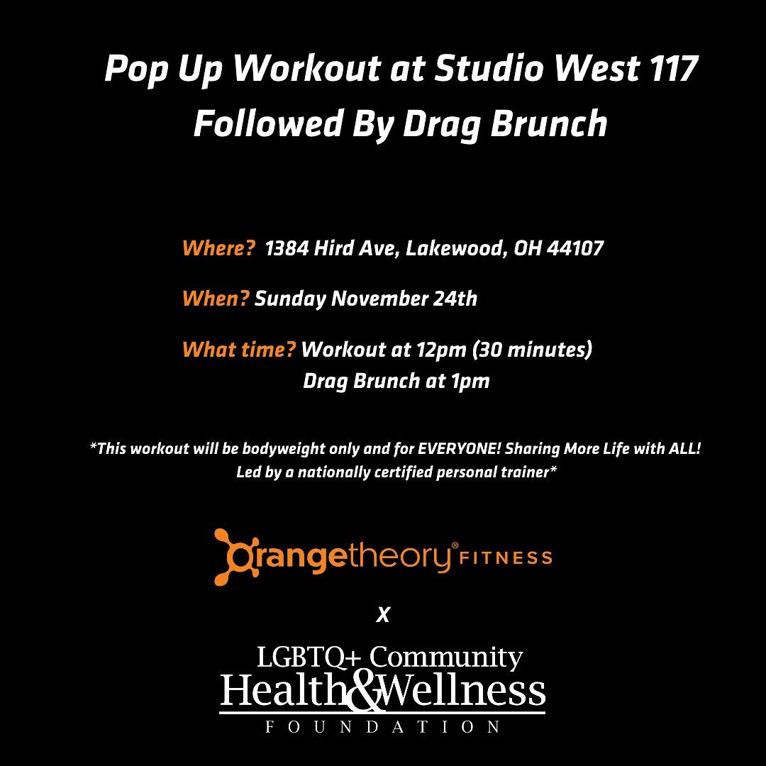 Pop Up Workout at Studio West 117 Followed by Drag Brunch - Lakewood ...
