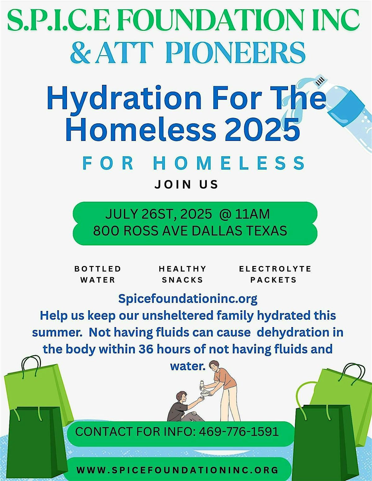 Hydration for the Homeless 2025 by S.P.I.C.E. Foundation & AT&T ...