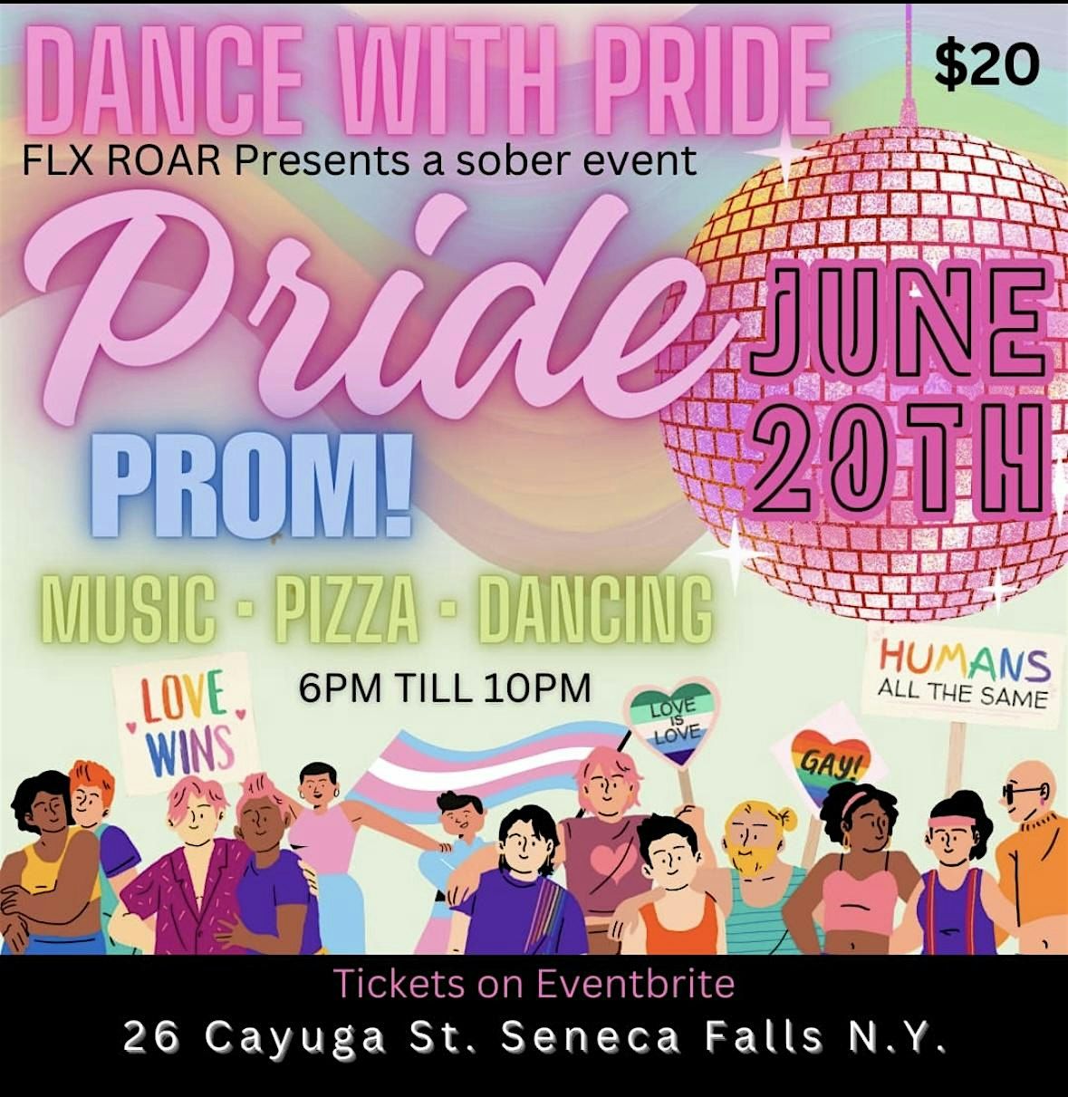 FLX ROAR a feminist group presenting Pride Prom ‘25, 26 Cayuga St ...
