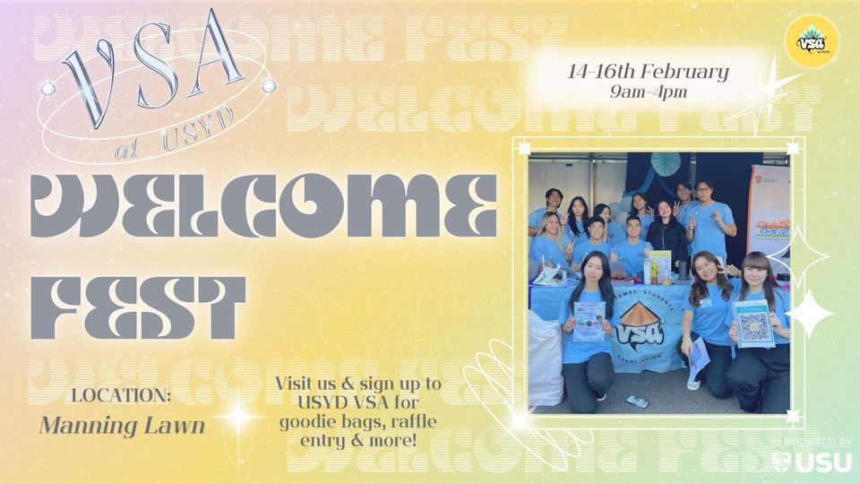VSA at USYD Presents: WELCOME FEST, University of Sydney, Pyrmont ...