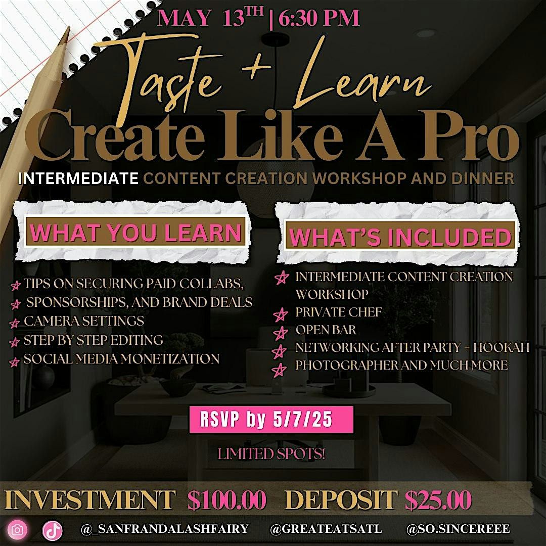 Taste & Learn: Create Like a Pro, Forest Park, 13 May 2025 | AllEvents