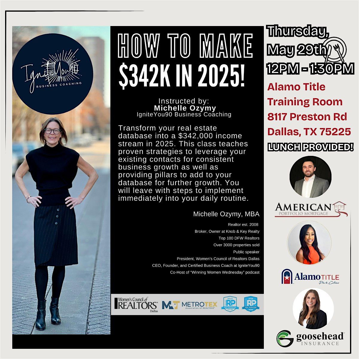 How to Make $342K in 2025, Preston Commons Training Room, Dallas, 29 ...