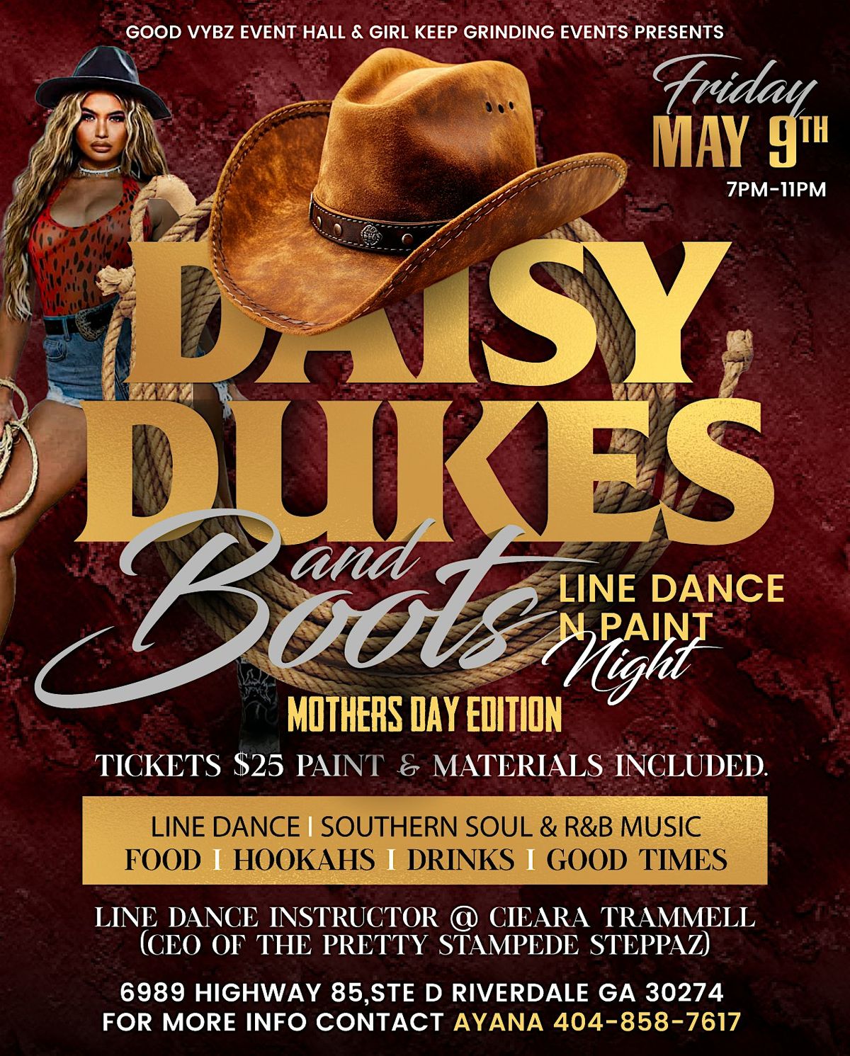 Daisy Dukes & Boots Line Dance N Paint, 6989 GA-85, Riverdale, 9 May ...